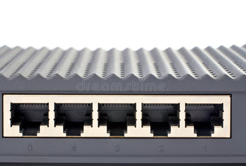 Back panel of the router stock image. Image of connected - 1674885