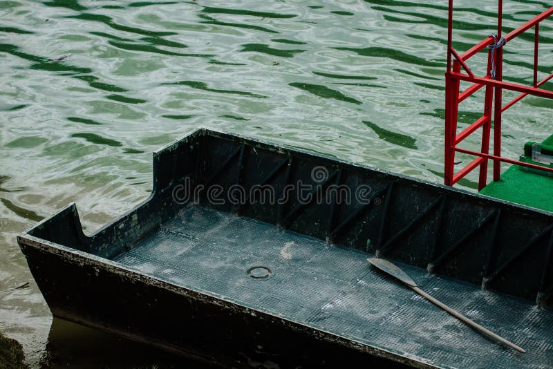 Back Part of a Metal Boat at the Lake Stock Image - Image of port ...