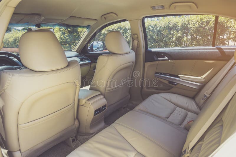Back Passenger Seats in Modern Luxury Car Stock Photo - Image of clean ...