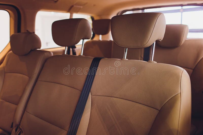 Back Passenger Seats in Modern Luxury Comfortable Car. Stock Image ...