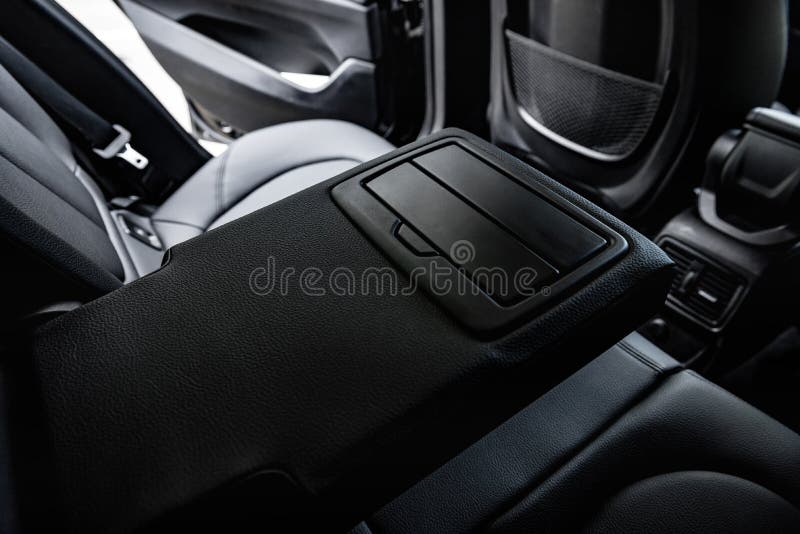 Back Passenger Seats with Open Table Cup Holder in Modern Luxury Car ...
