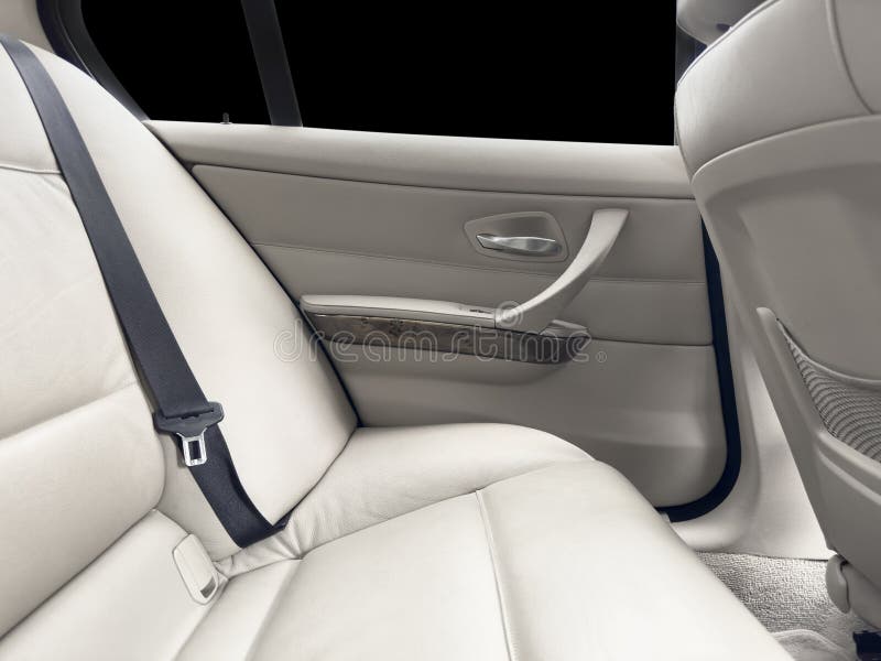 Back Passenger White Leather Seats in Modern Luxury Car. White ...