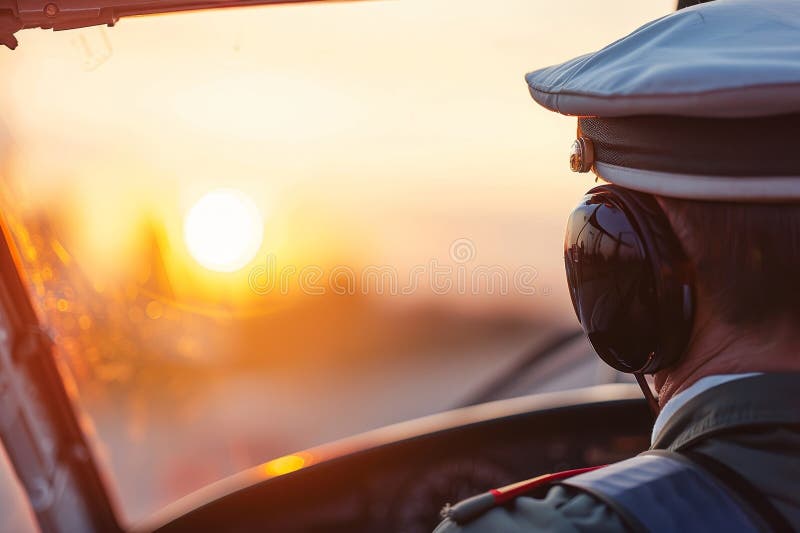 Back of Pilot in Airplane Cockpit Flying with Blurred Background,pilot ...