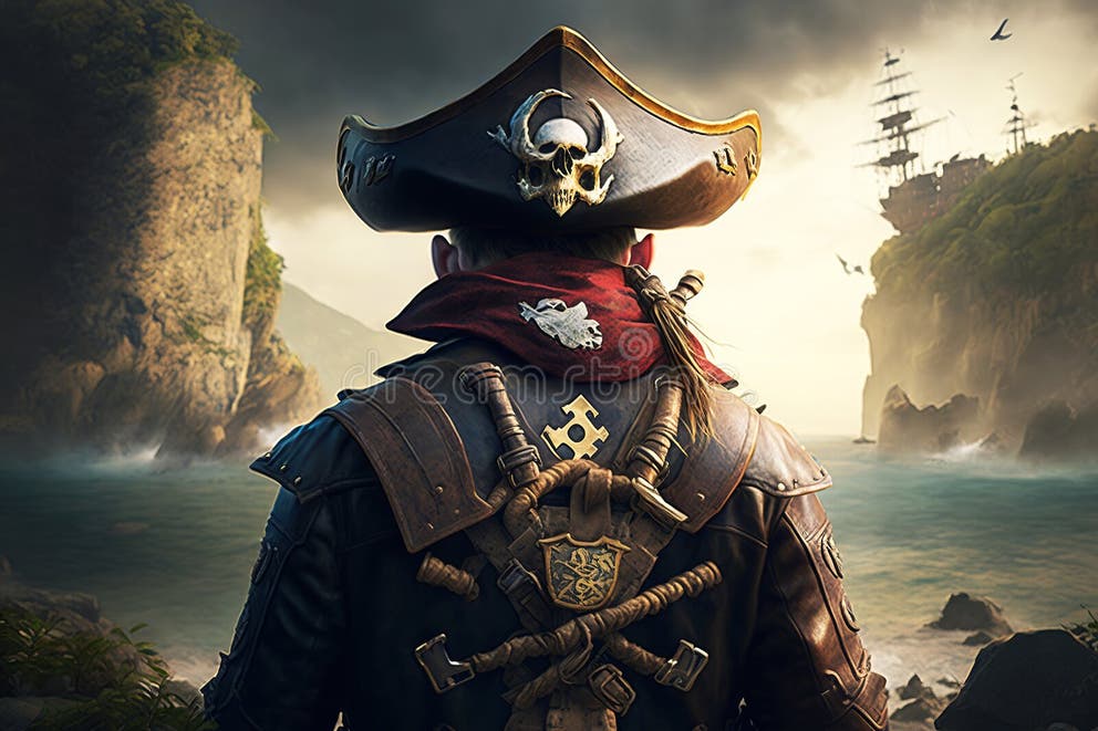 Back Pirate. Generative AI. Stock Illustration - Illustration of ...