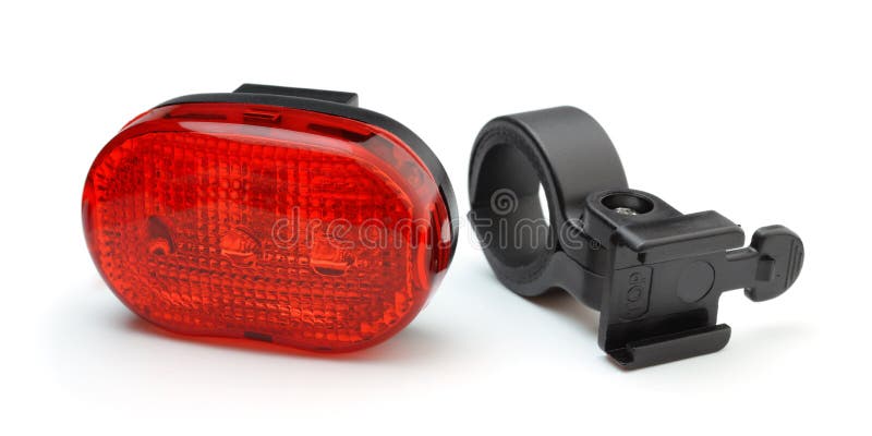 Back Plastic Bicycle Light Isolated Stock Image - Image of back, black ...