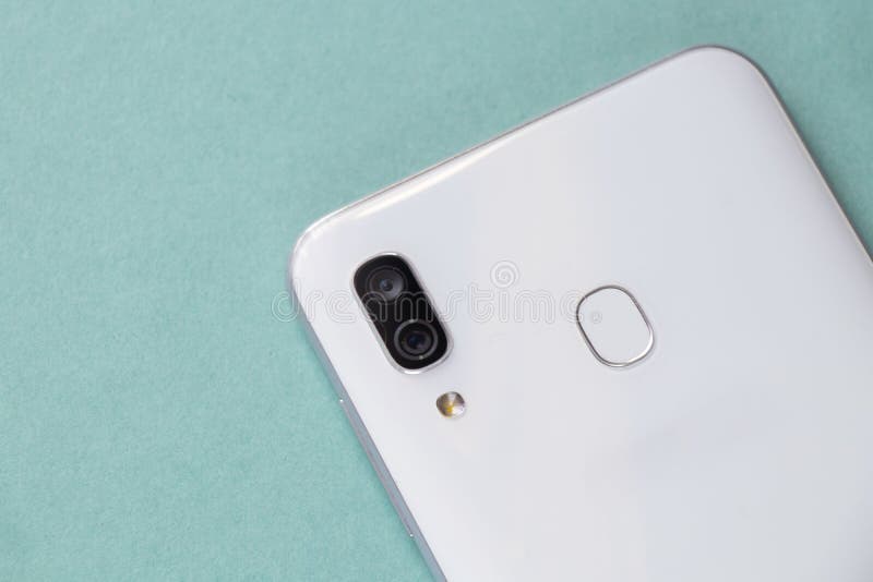 Back Plastic Cover of the Touch Phone on a Green Background Stock Image ...