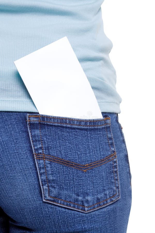 Back Pocket with Blank Paper Stock Photo - Image of people, inside: 9256478