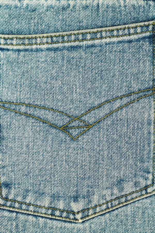 Back Pocket of Blue Jeans, Denim Texture Background. Stock Photo ...