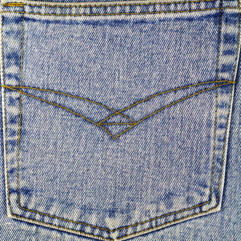 Back Pocket of Blue Jeans, Denim Texture Background. Stock Photo ...