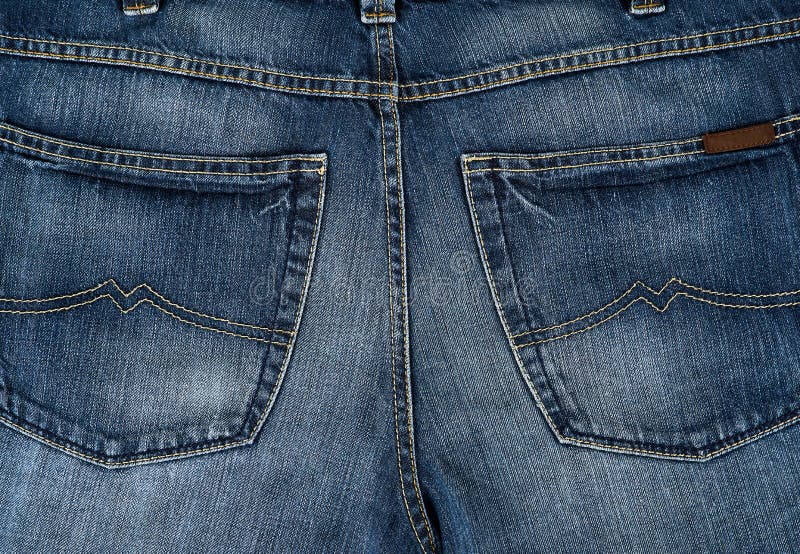 Back Pocket on Blue Jeans, Full Frame Stock Image - Image of fashion ...