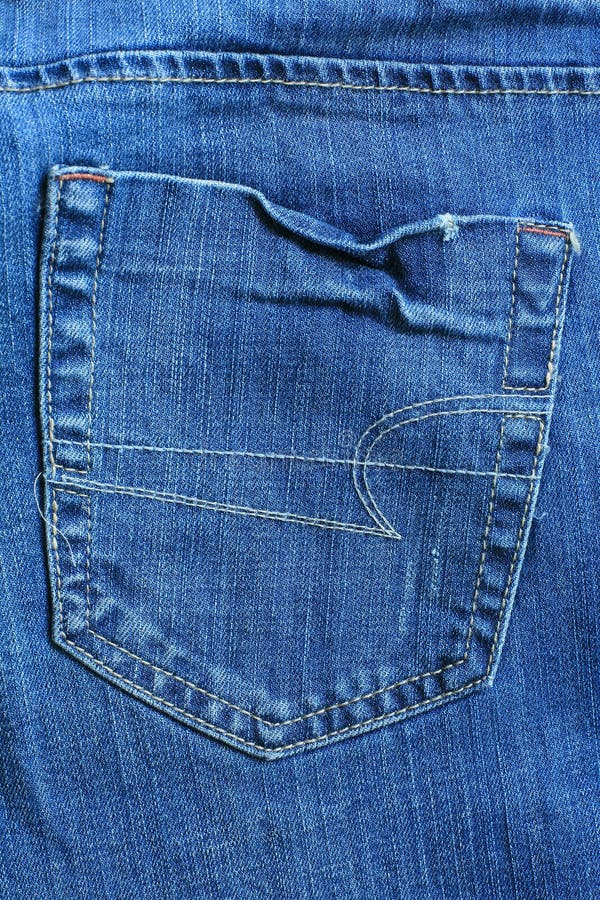 Back Pocket of Female Blue Jeans Stock Photo - Image of pocket, closeup ...