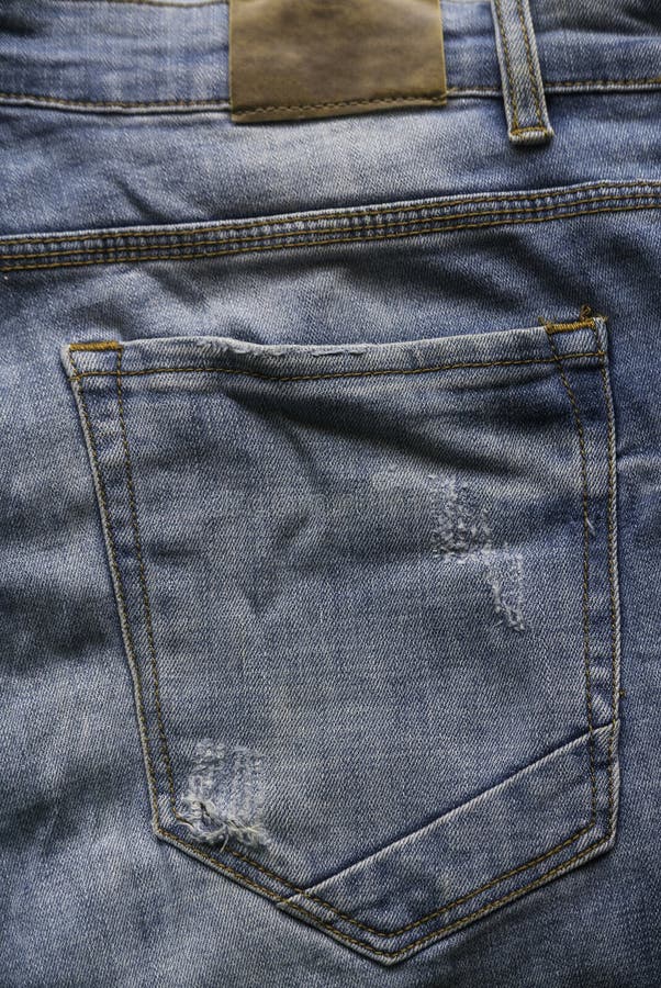 Back Pocket of Wrinkle Blue Jeans Stock Image - Image of stitch, casual ...