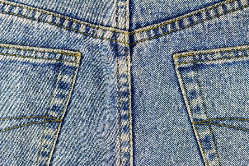 Back Pocket of Blue Jeans, Denim Texture Background. Stock Photo ...