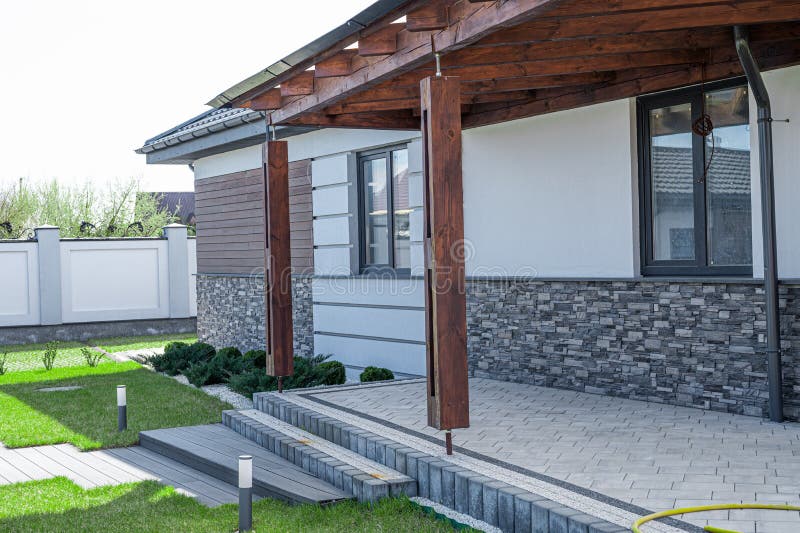 Back porch of the house stock photo. Image of landscape - 182675026