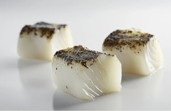 The Back Portion of a Cod Fillet is Showcased on a White Background ...