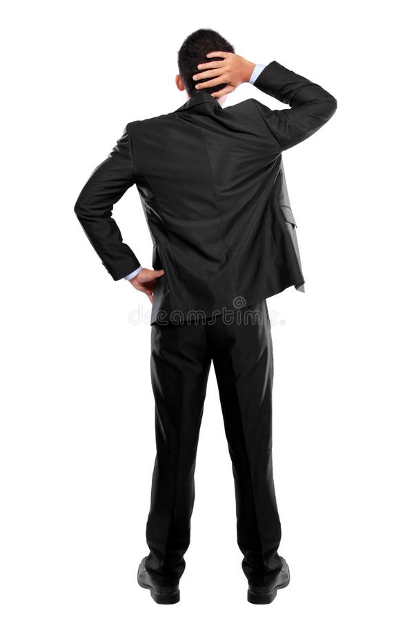 Back Pose of a Business Person Thinking Stock Photo - Image of human ...