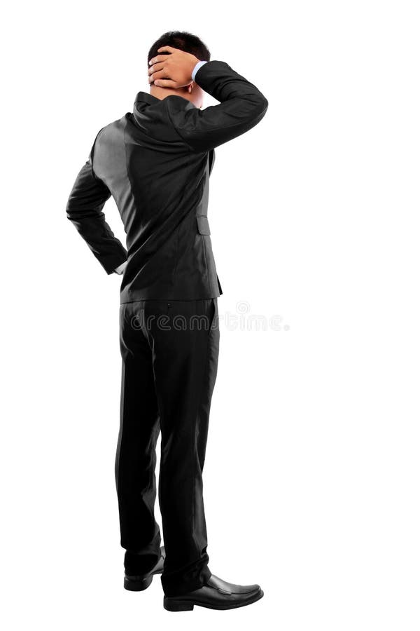 Back Pose of a Business Person Thinking Stock Photo - Image of business ...