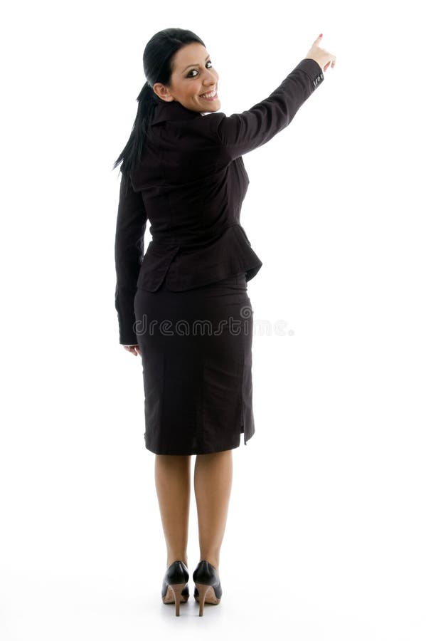 Back Pose of Businesswoman Indicating Stock Photo - Image of boss ...