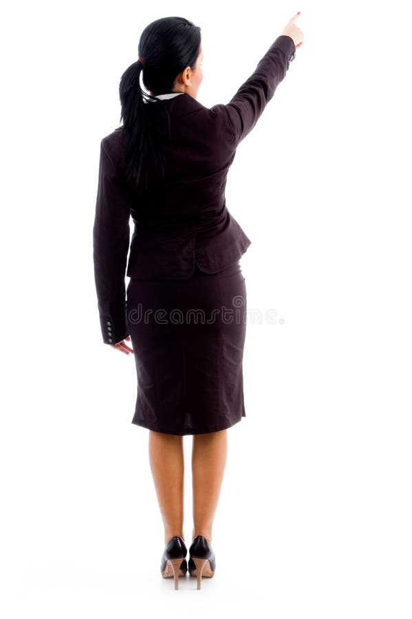 Businesswoman pointing stock image. Image of folder, hand - 16586897