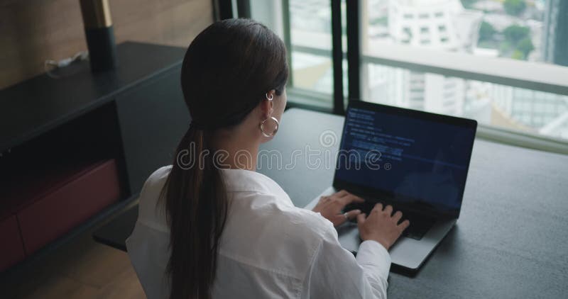 Programmer Developing Code on Computer Screen while in Personal Office Stock Footage - Video of ...