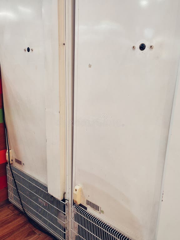 The Back of the Refrigerator Making a Face Emoticon Stock Image - Image ...