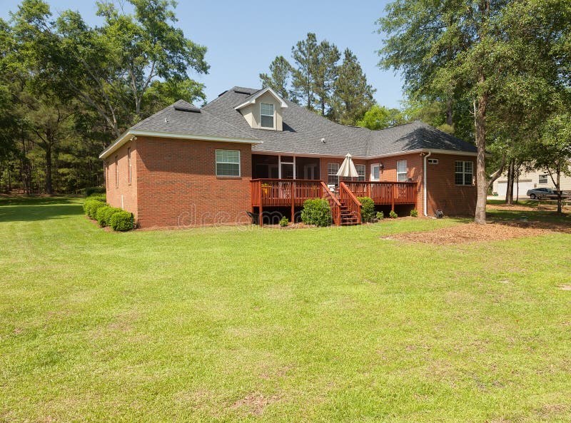 Back of House stock image. Image of lawn, pine, buildings - 31456149