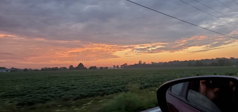 Back Road Driving Country Living Ohio Stock Image - Image of sunset ...