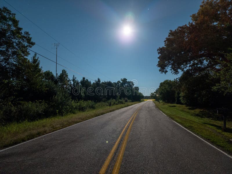 Back Road Moon Long Exposure Stock Photo - Image of moon, horizon ...