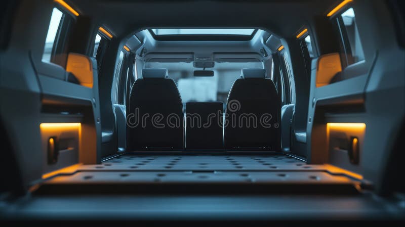 The Back Row of Seats in the Car and a Large Trunk Stock Illustration ...