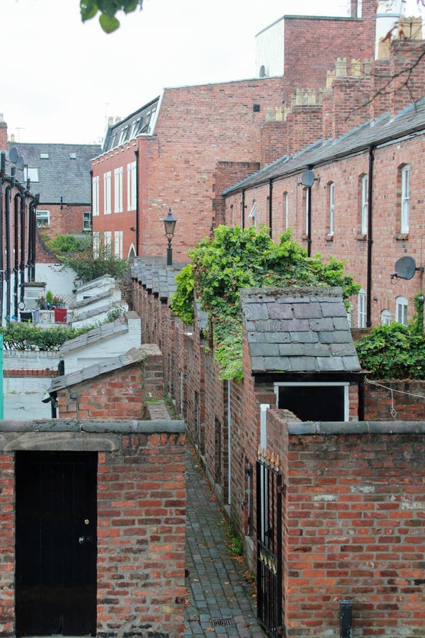 Back of a Row of Terraced Houses Stock Image - Image of terrace, suburb ...