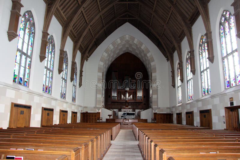 Back of Rows of Church Pews Stock Image - Image of place, christian ...
