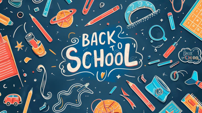 Back School Wallpaper Background Illustration. Stock Photo - Image of ...