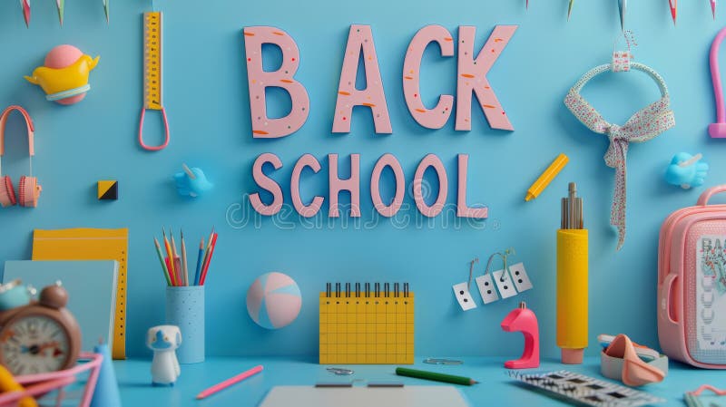 Back School Wallpaper Background Illustration. Stock Photo - Image of ...