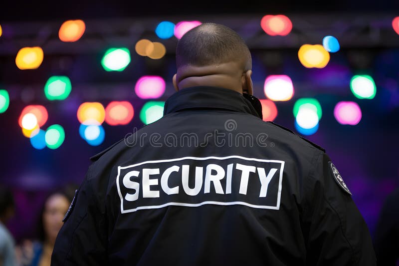 Security Officers Black Jacket with SECURITY Illuminated by ...