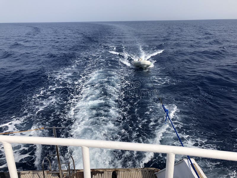Back of Ship with Red Sea Horizon Stock Photo - Image of ship, frigate ...
