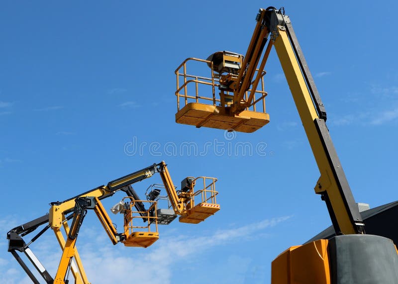 Back Side of an Aerial Work Platform, with Other Three in Front of it ...