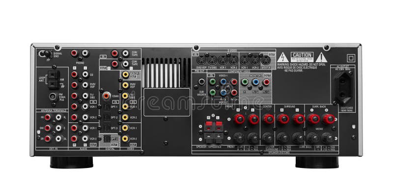 Back side of AV receiver stock photo. Image of input - 122464624