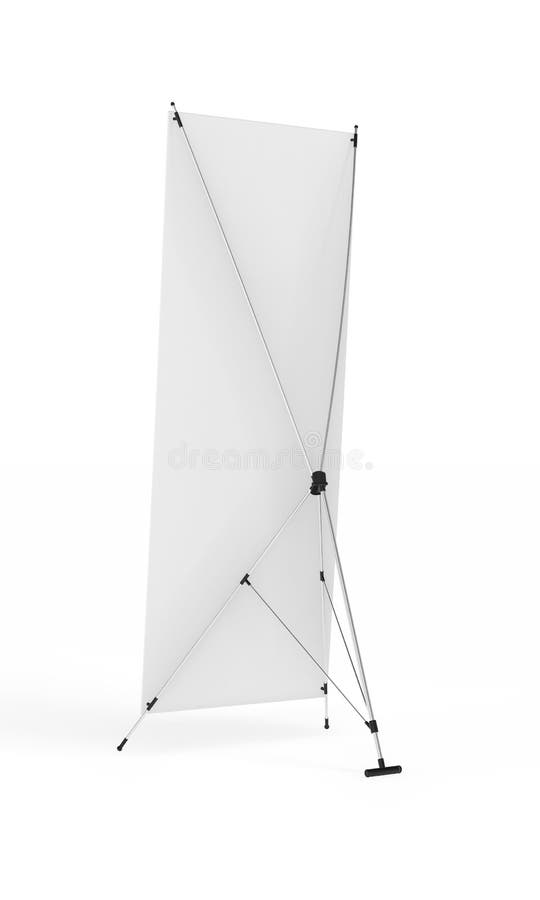 Side Banner X-stands Display on White Background. 3d Re Stock ...