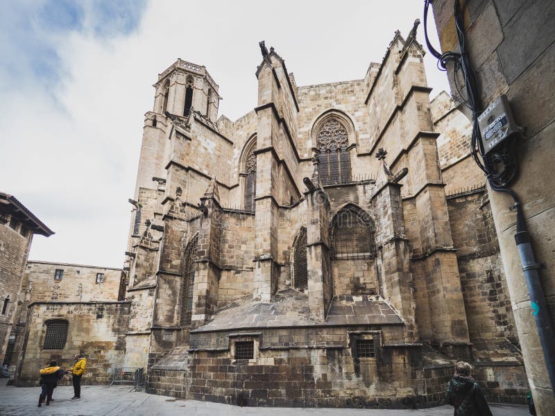 Back Side of the Barcelona Cathedral Editorial Stock Image - Image of ...
