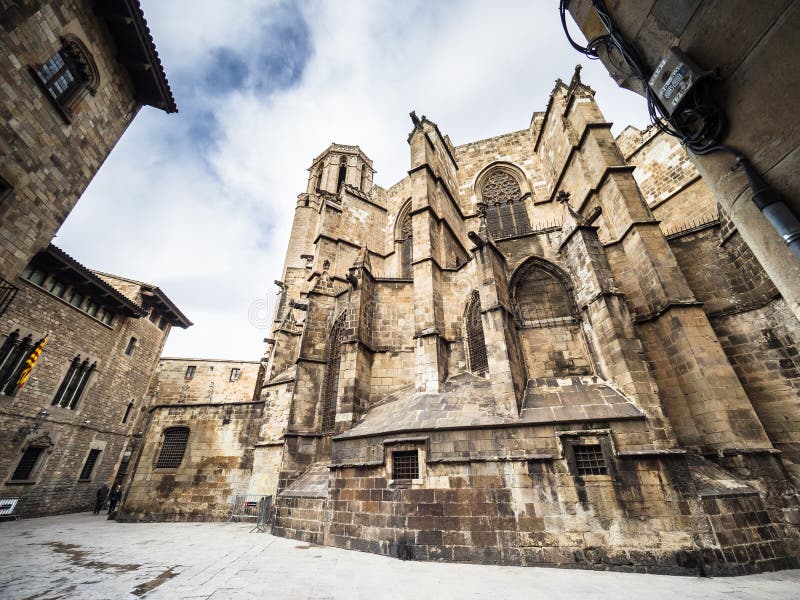 Back Side of the Barcelona Cathedral Editorial Stock Photo - Image of ...