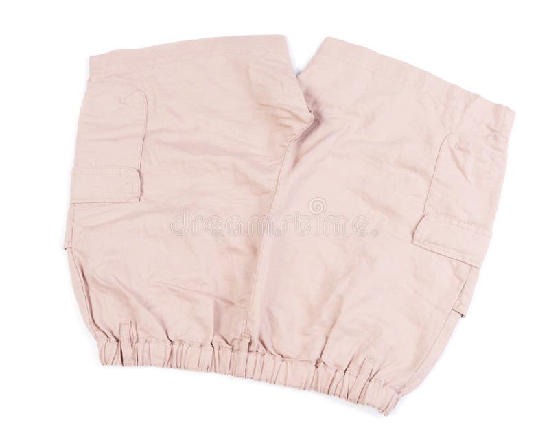 Back Side of Brown Short Pants Isolated on White Background Stock Image ...