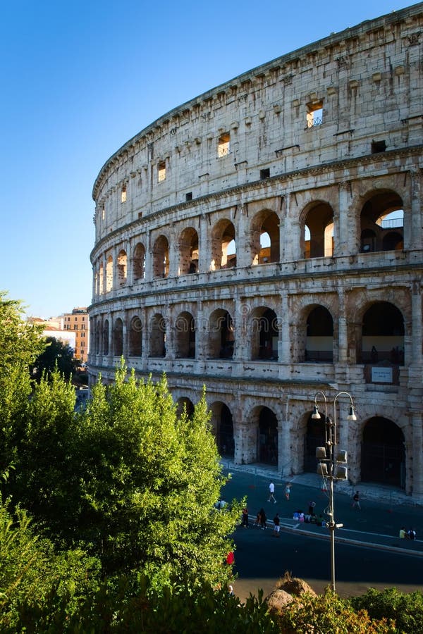 Back Side of the Coliseum in Rome, Italy, on a Bright Sunny Day ...