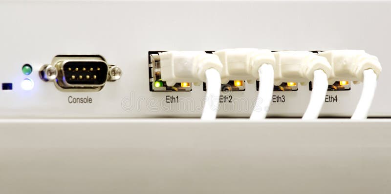 Back Side of Connected Router Stock Image - Image of cable, patch: 14479095