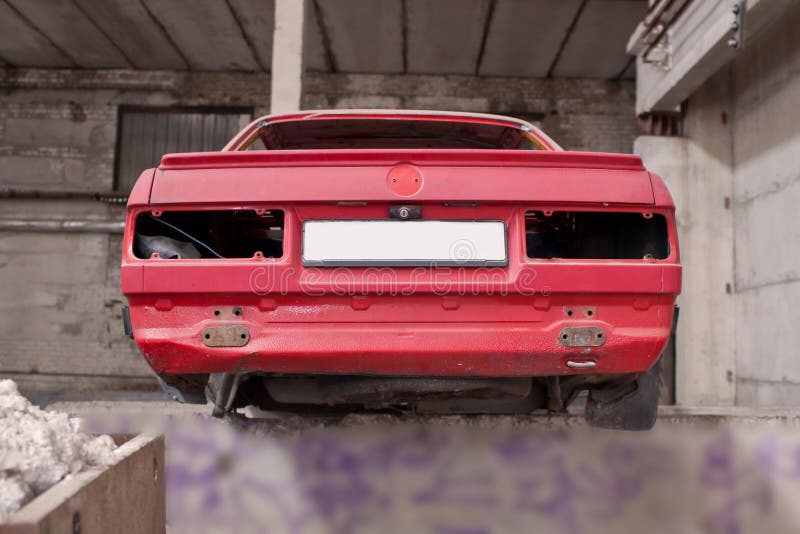 The Back of a Crashed Car from an Accident, Isolated. Copy-space for ...