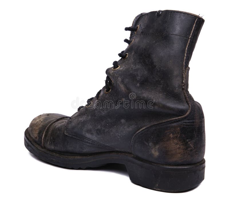 Used Army Boot - Side View stock photo. Image of clothing - 29973208