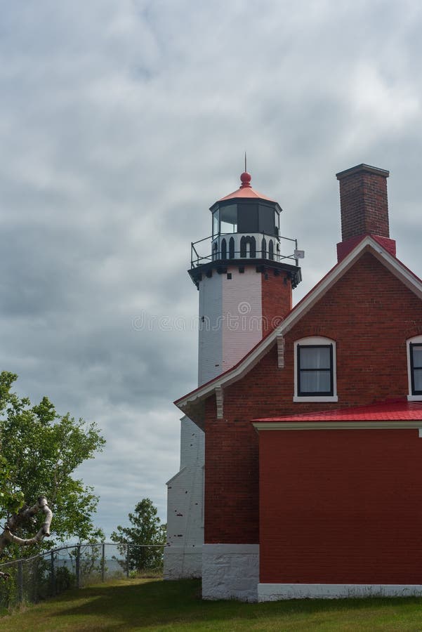 Back Side of the Eagle Harbor Lighthouse in Eagle Harbor Michigan Stock ...