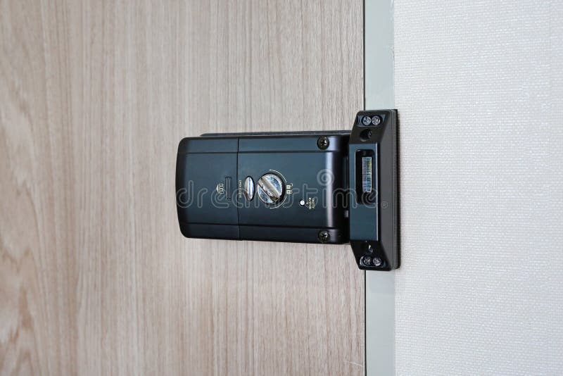 Back Side of an Electronic Door Lock Room Stock Image - Image of ...