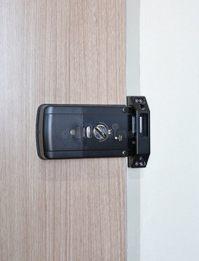 Back Side of an Electronic Door Lock Room Stock Image - Image of door ...