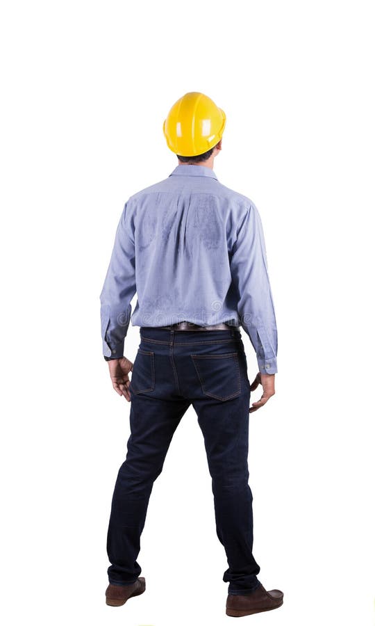 Man-builder is back stock photo. Image of engineer, adult - 13821024