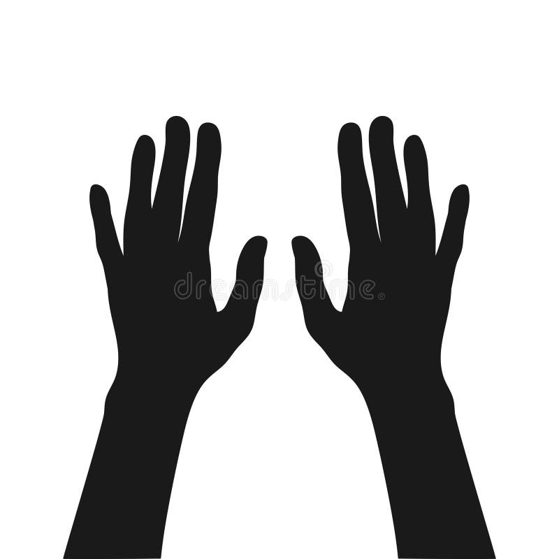 Back Side of Hands Silhouette. Hand Gesture. Vector Illustration Stock ...
